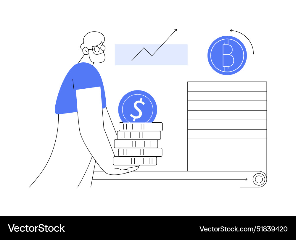 Cryptocurrency coin abstract concept Royalty Free Vector