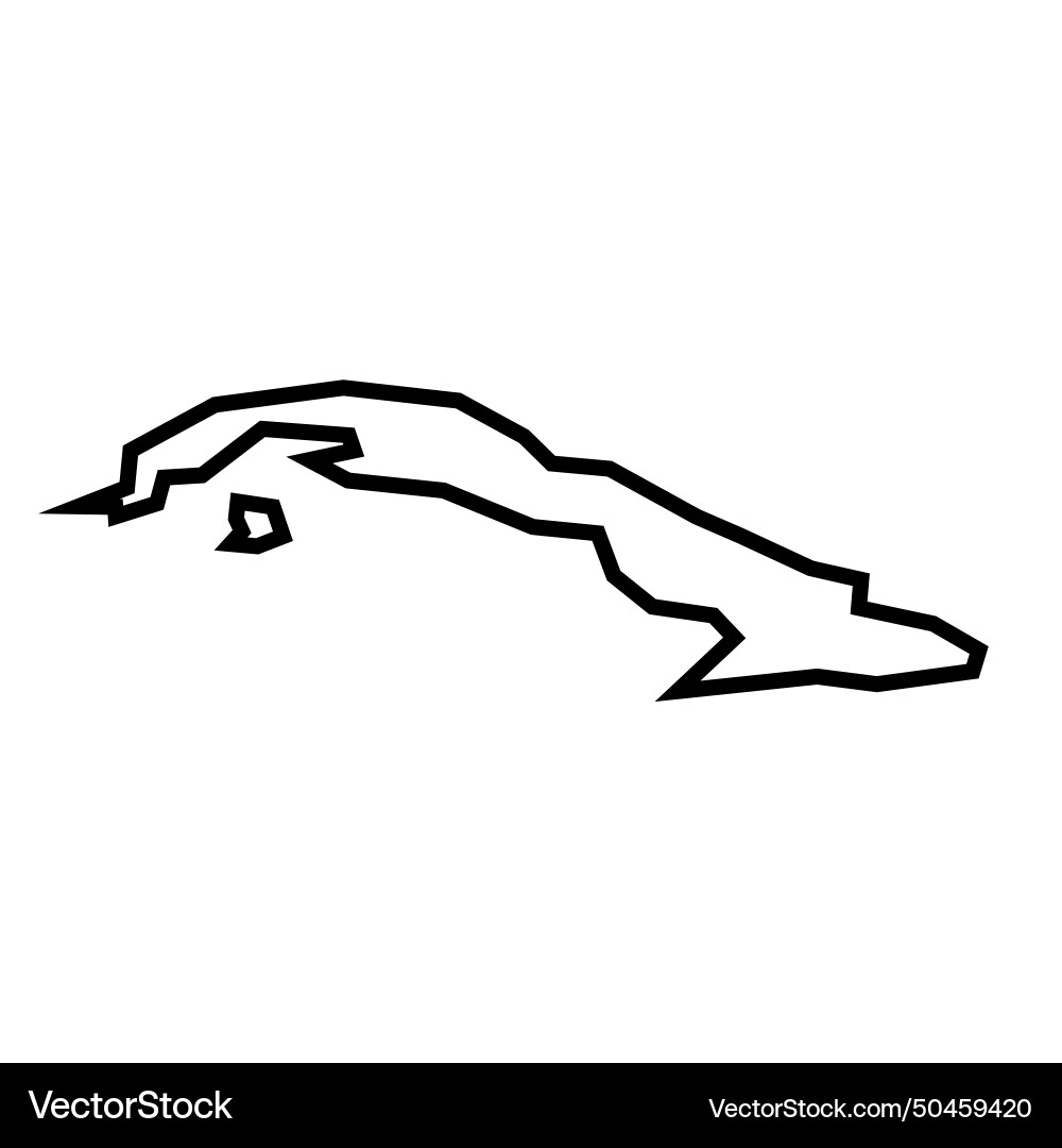 Cuba country map thick outline icon Royalty Free Vector