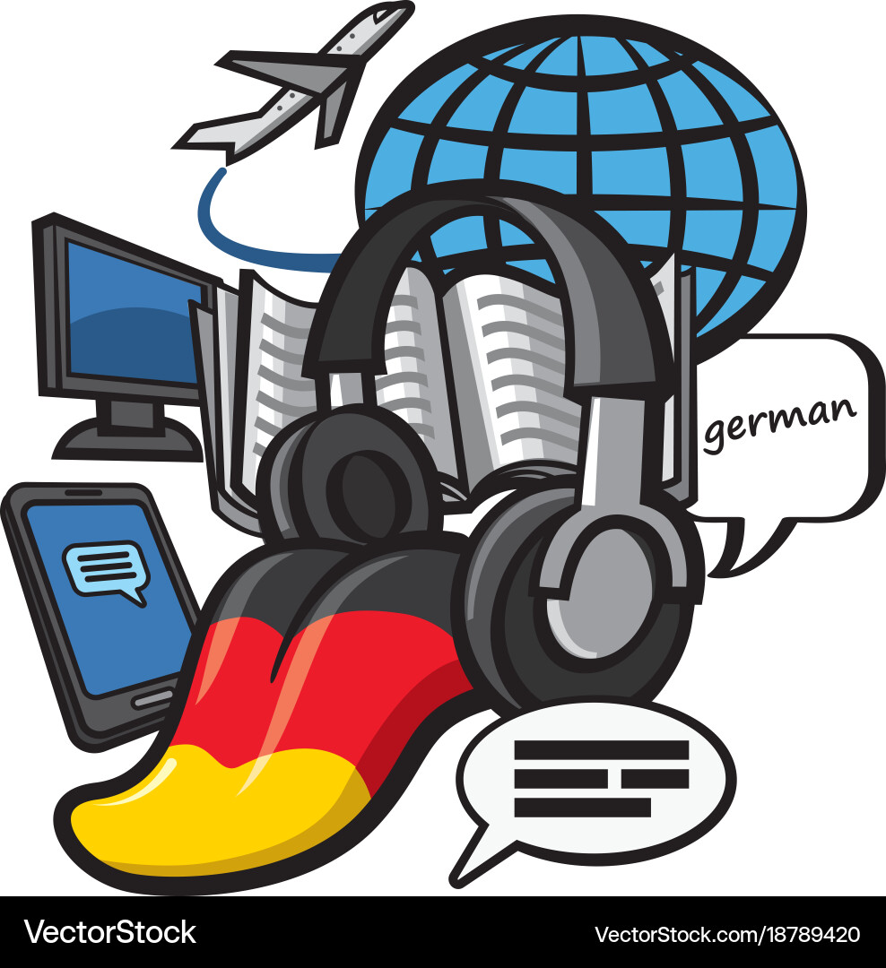 German language study Royalty Free Vector Image