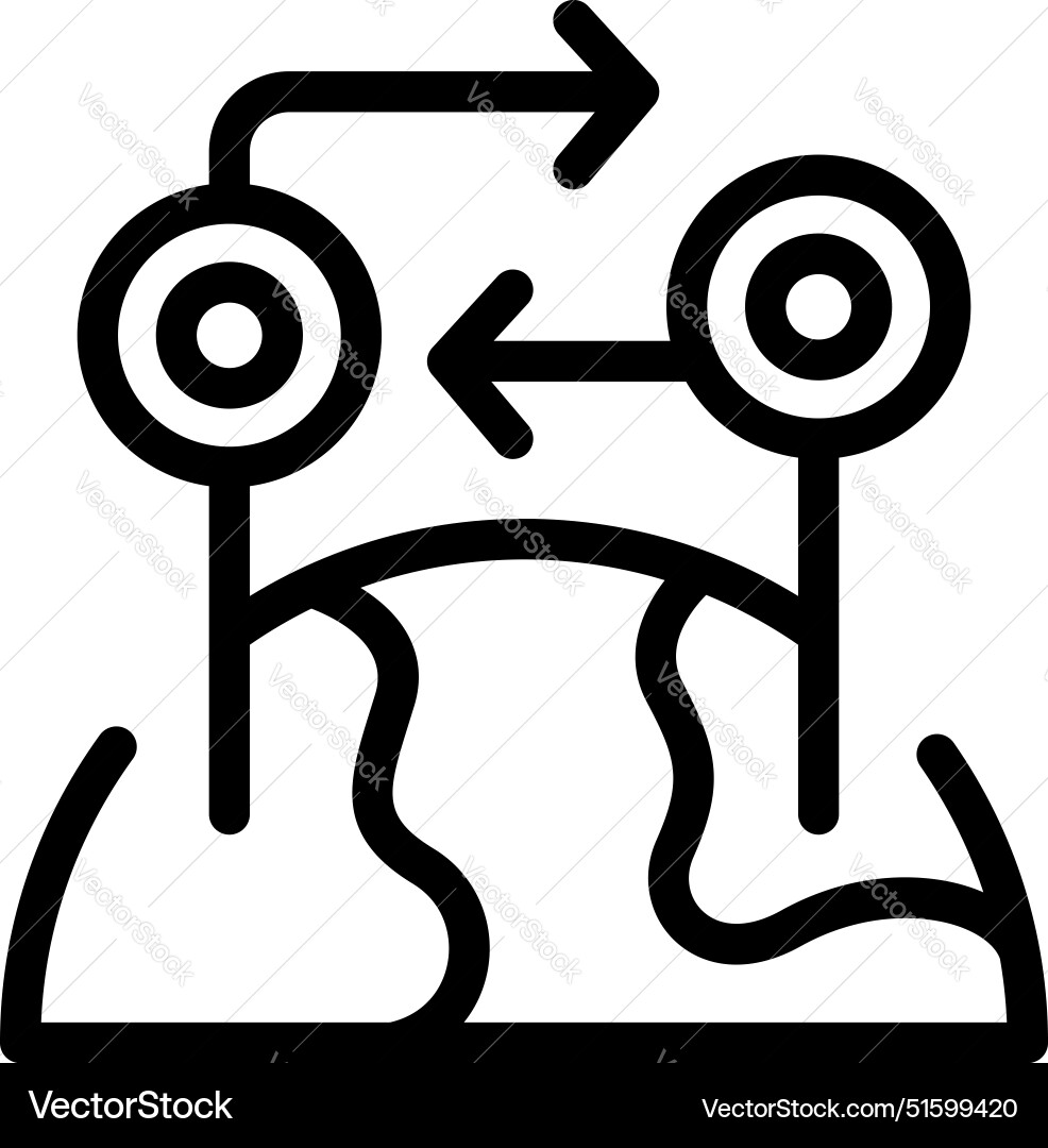 Global business strategy with arrows showing Vector Image