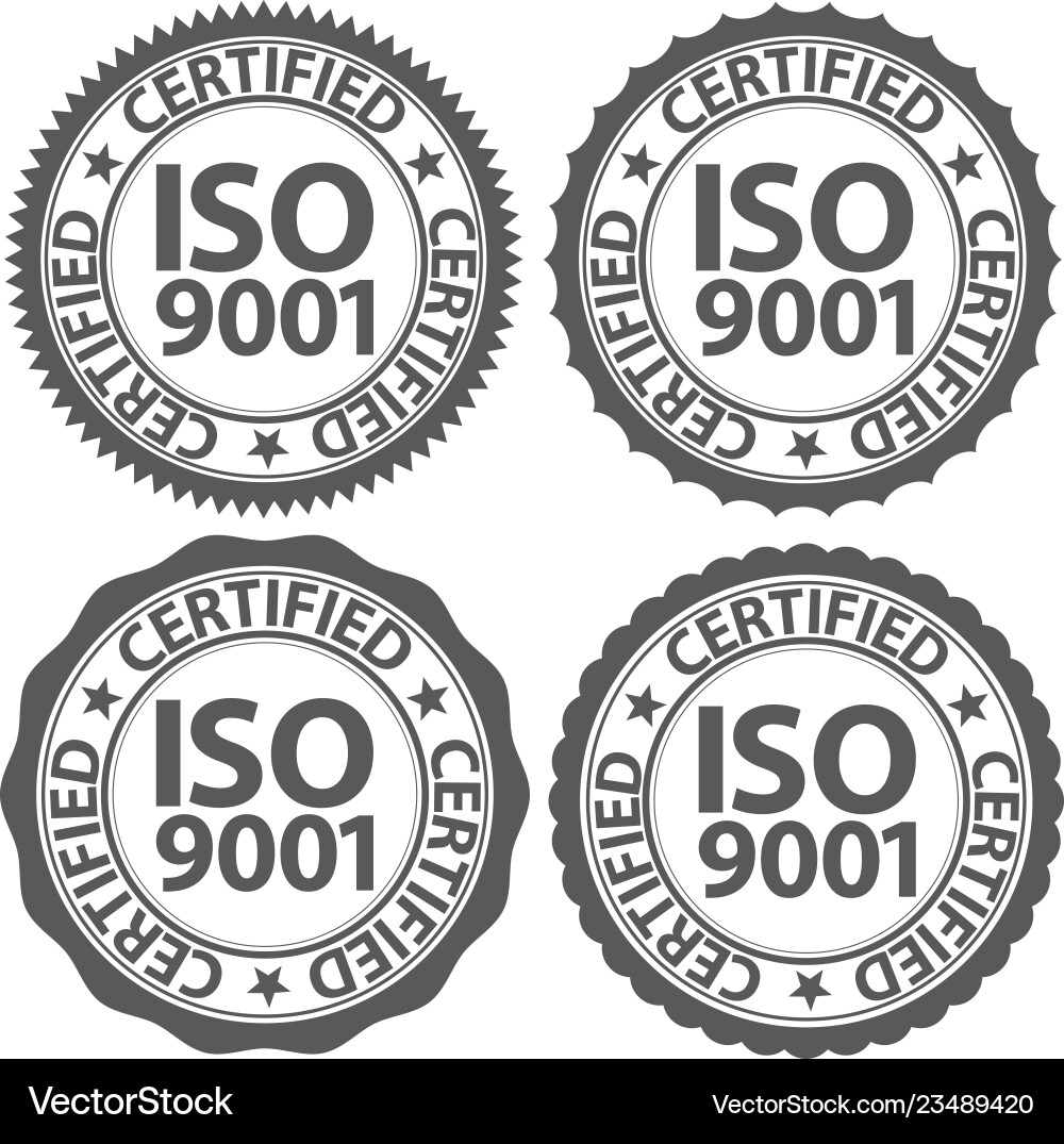 ISO 9001 Certification Signs Royalty Free Vector Image