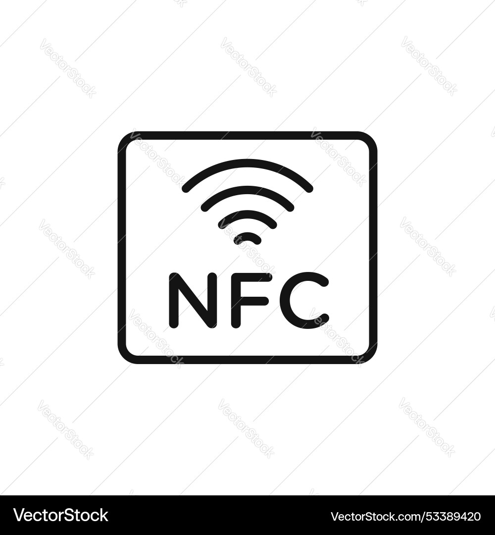 Nfc icon isolated on white background Royalty Free Vector