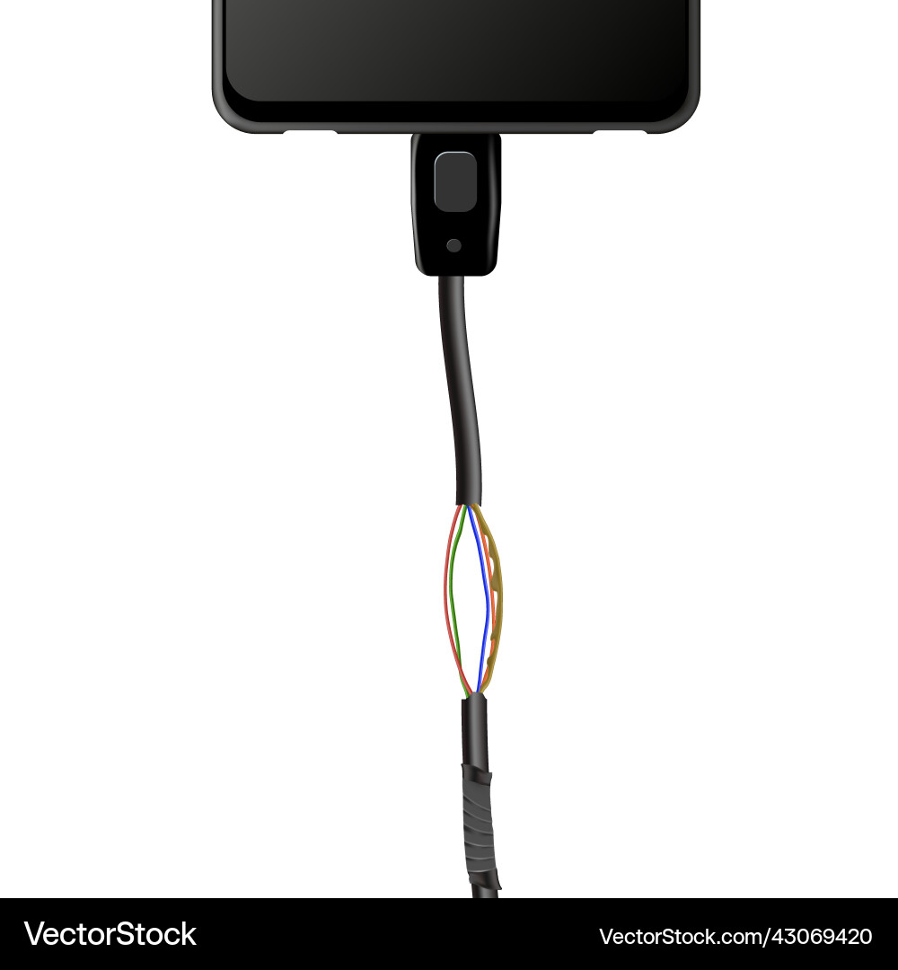 Realistic damaged cable Royalty Free Vector Image