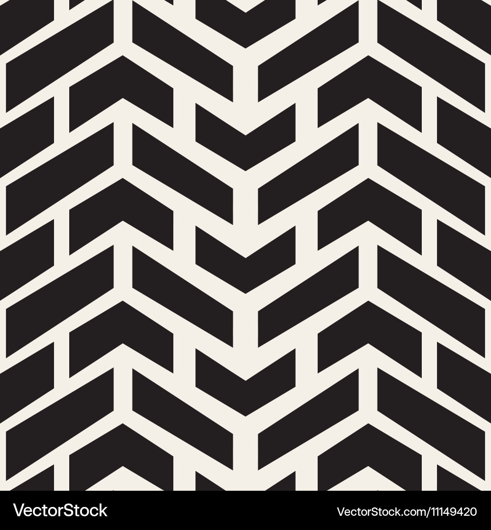 Seamless black and white chevron halftone Vector Image