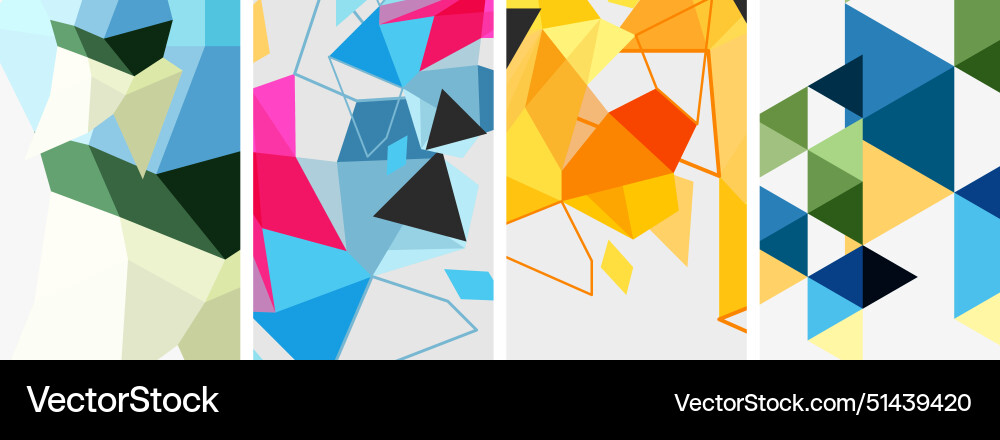 Set of triangle poster backgrounds Royalty Free Vector Image