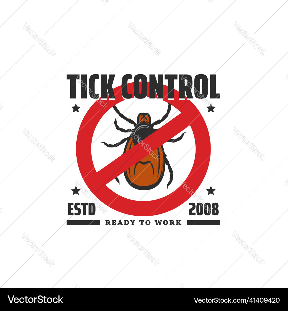 Tick control dangerous parasite insects warning Vector Image