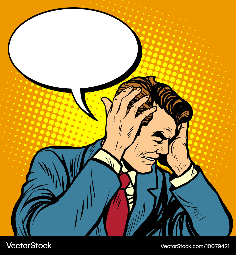 Businessman with a headache Royalty Free Vector Image