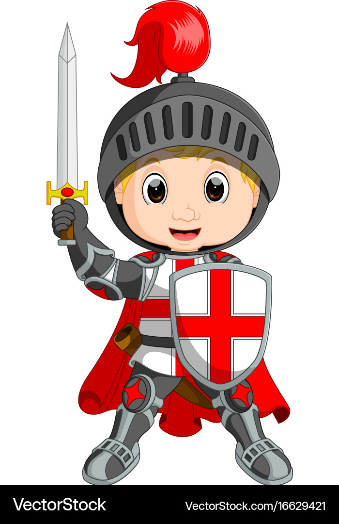 Cartoon knight boy Royalty Free Vector Image - VectorStock