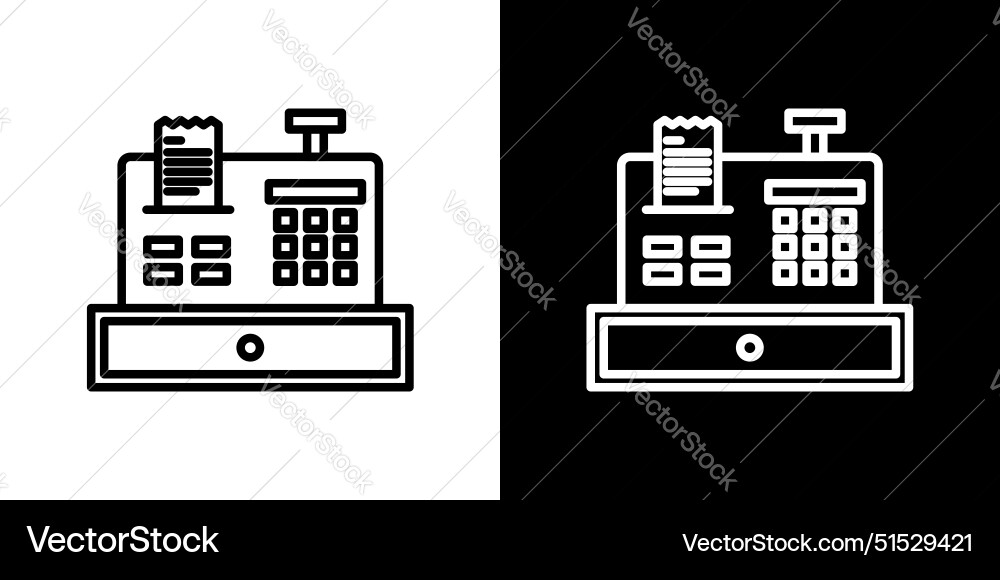 Cash register icon set machine Royalty Free Vector Image