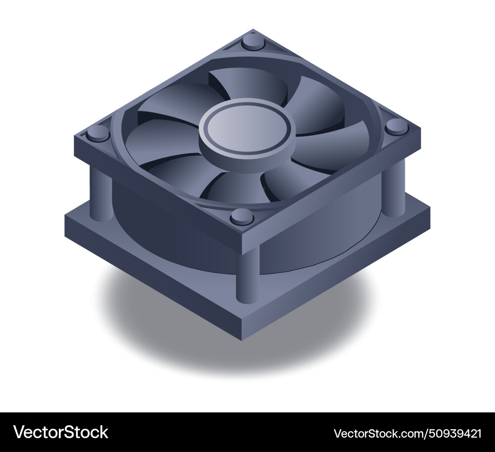 Computer vga cooler flat isometric 3d Royalty Free Vector