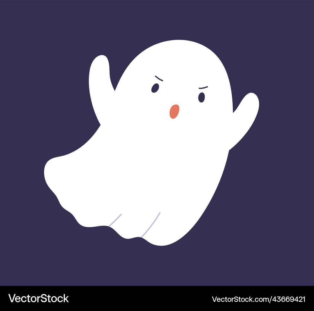 Cute ghost spook with scaring spooky face Vector Image