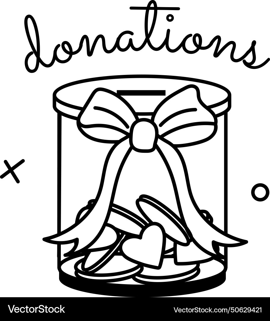 Donation jar Royalty Free Vector Image - VectorStock