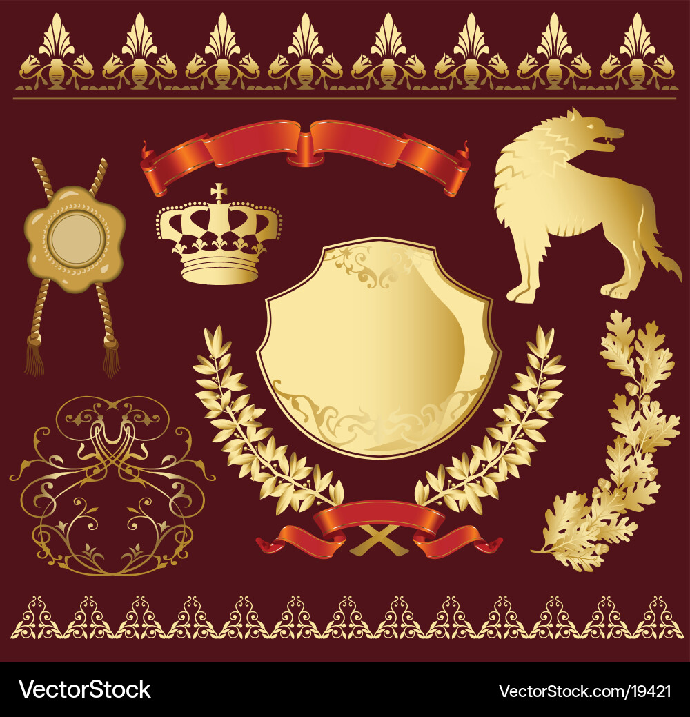 Heraldic Arms and Symbols Royalty Free Vector Image