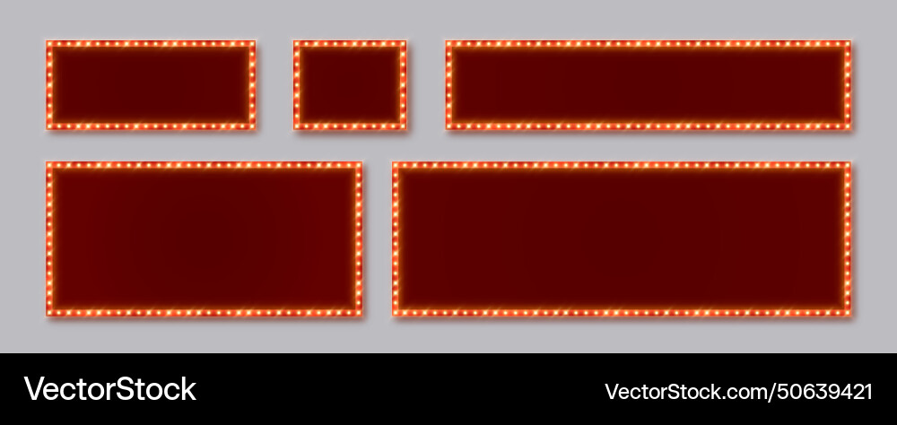 Marquee frames with red border retro casino sign Vector Image