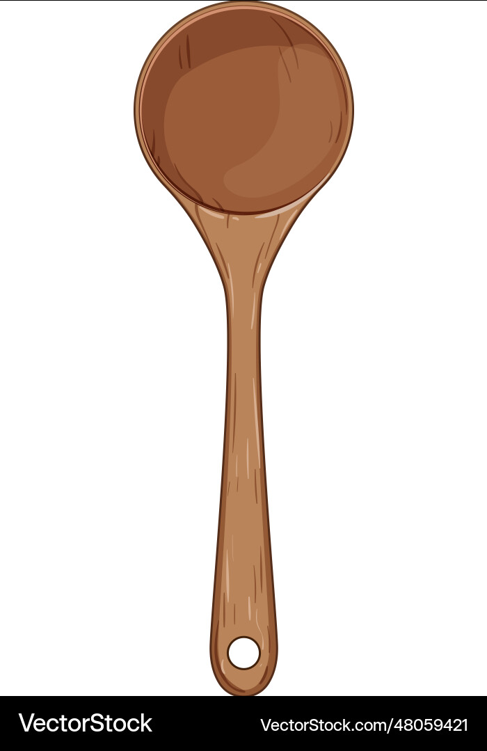 Organic wooden spoon cartoon Royalty Free Vector Image