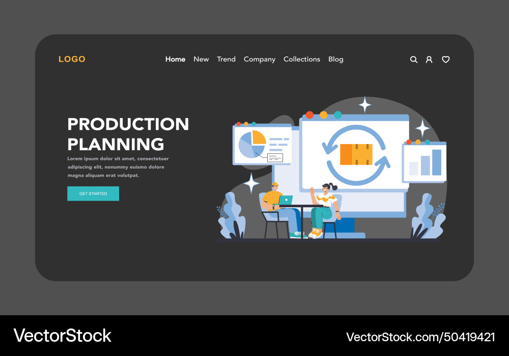 Production and quality concept flat Royalty Free Vector