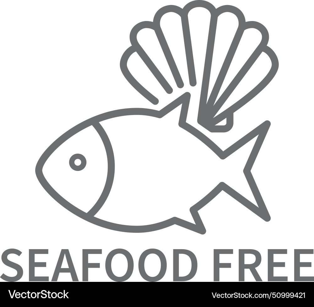 Seafood free line icon Royalty Free Vector Image