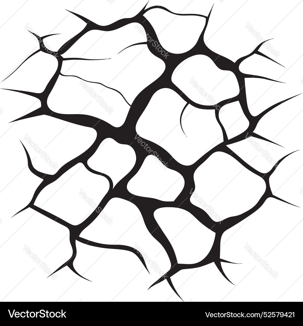 Sketchfracture hand drawn crack cracksplit black Vector Image