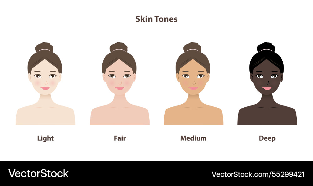 Types of skin tones Royalty Free Vector Image - VectorStock