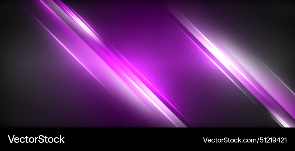 Violet light beam on dark background creating Vector Image