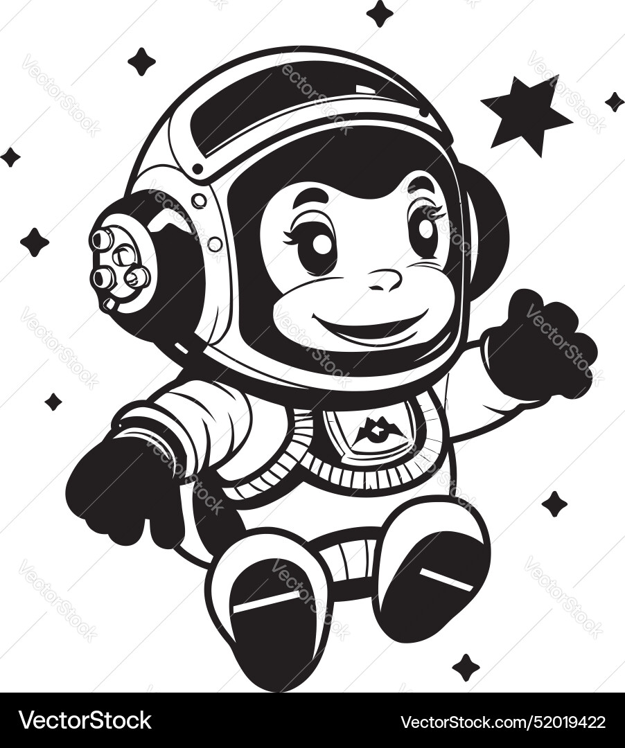 Astronaut ape odyssey icon stellar simian Vector Image