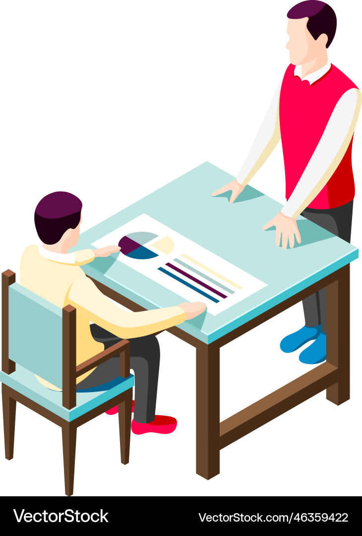 Boss setting goals composition Royalty Free Vector Image