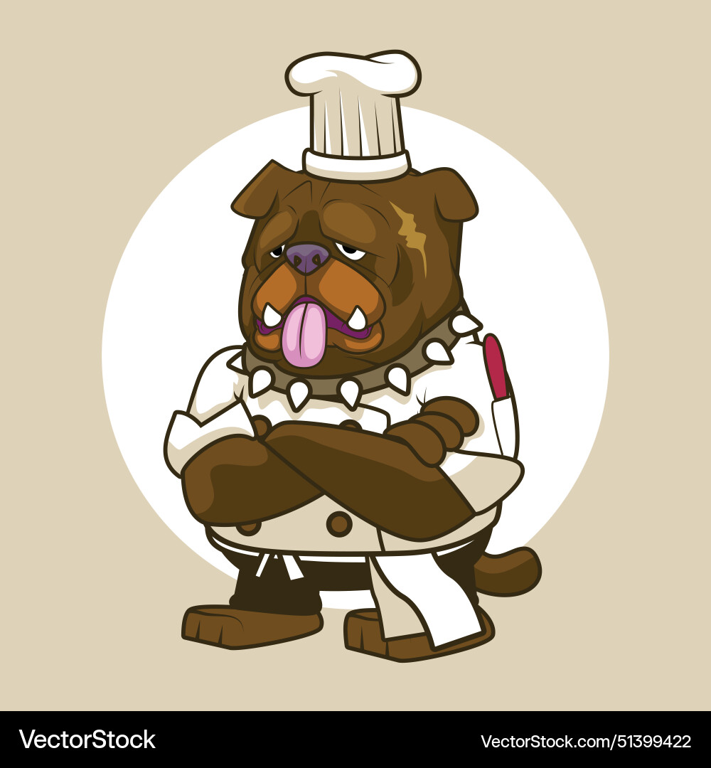 Bulldog chef Royalty Free Vector Image - VectorStock