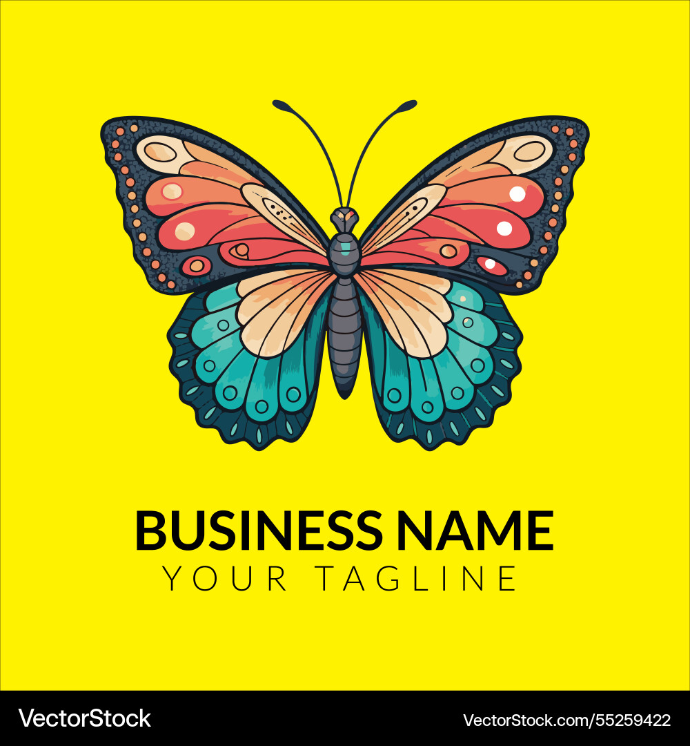 Butter fly logo Royalty Free Vector Image - VectorStock