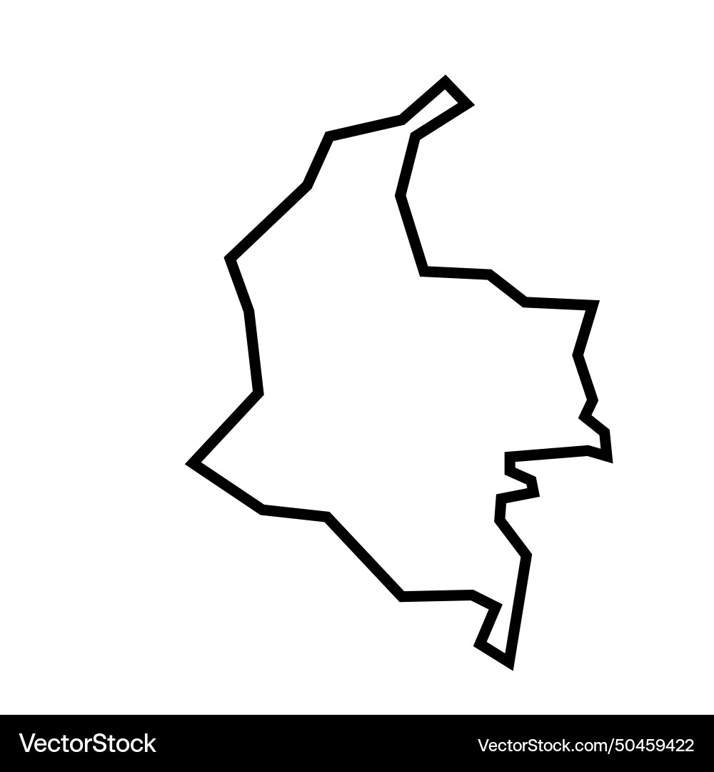 Colombia country map thick outline icon Royalty Free Vector