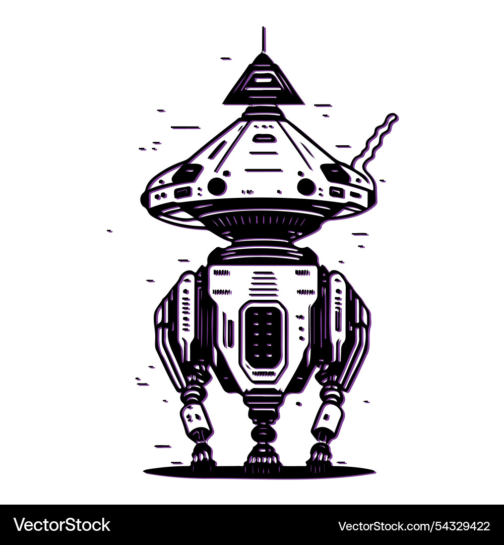 Futuristic robot concept of science fiction Vector Image
