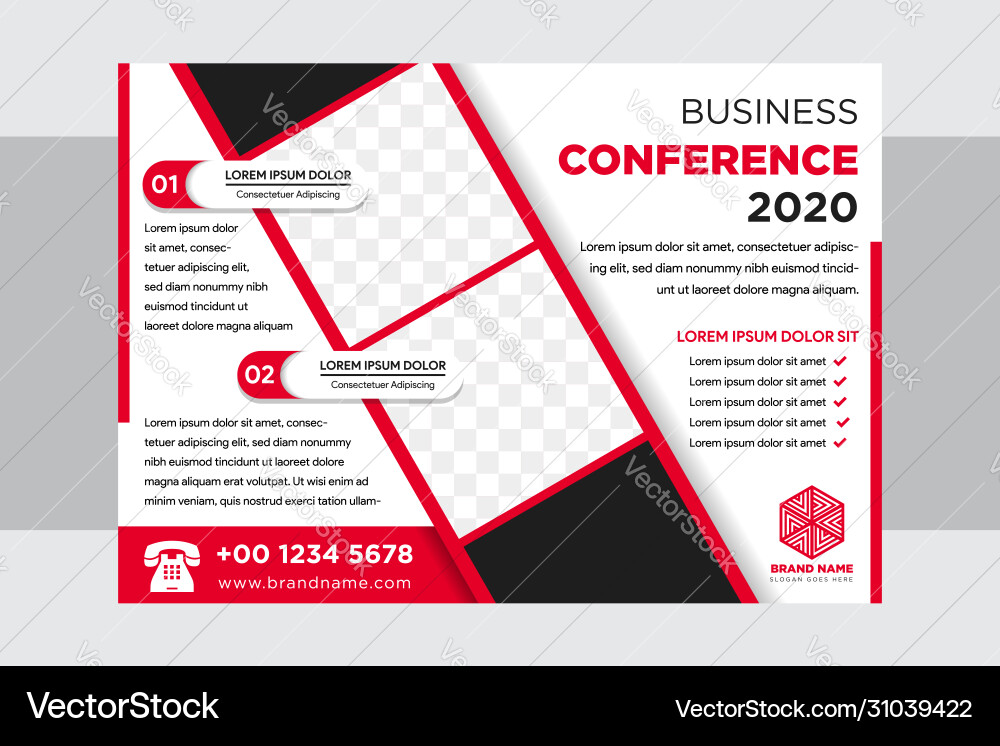 Horizontal layout for advertising brochure red Vector Image