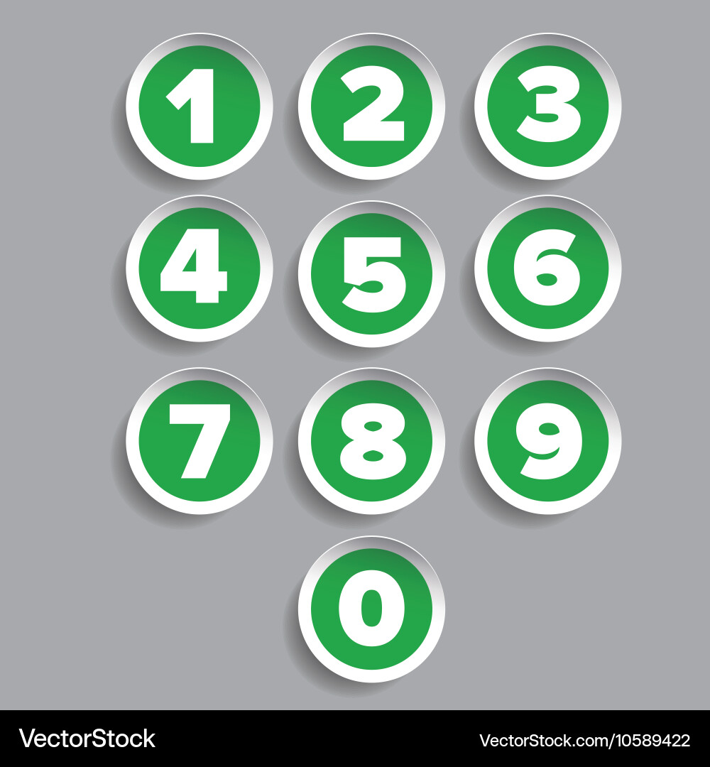 Number set label Royalty Free Vector Image - VectorStock