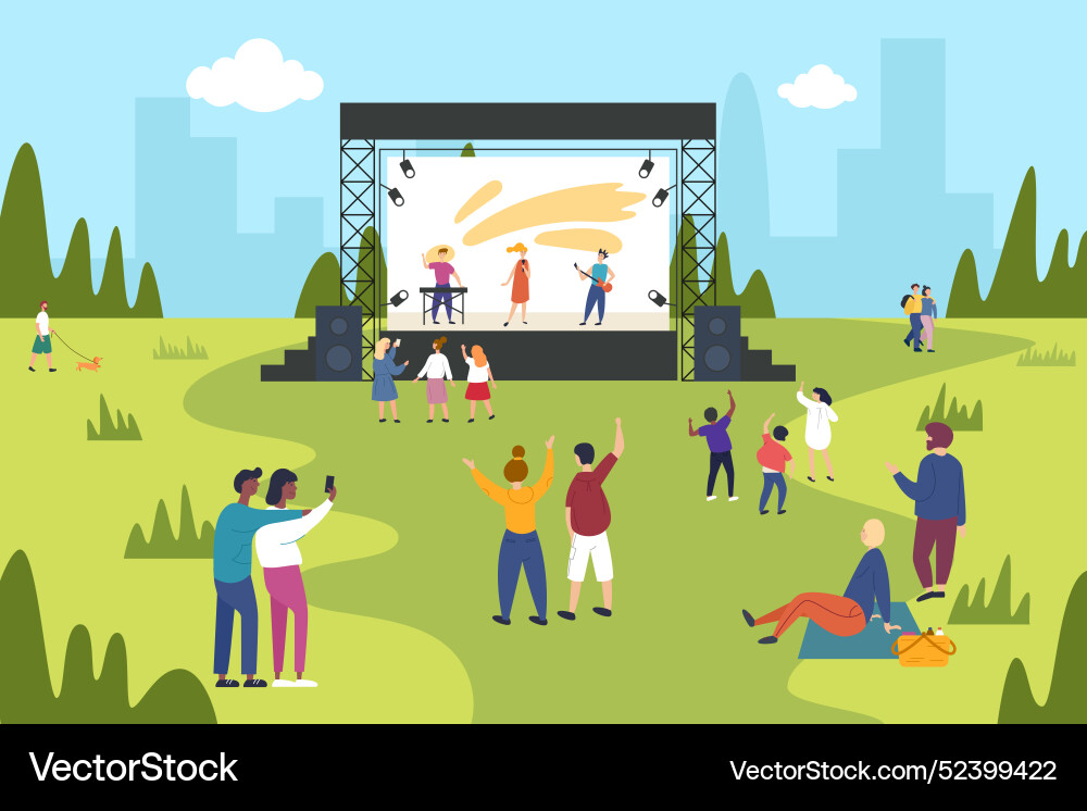 Open air concert Royalty Free Vector Image - VectorStock