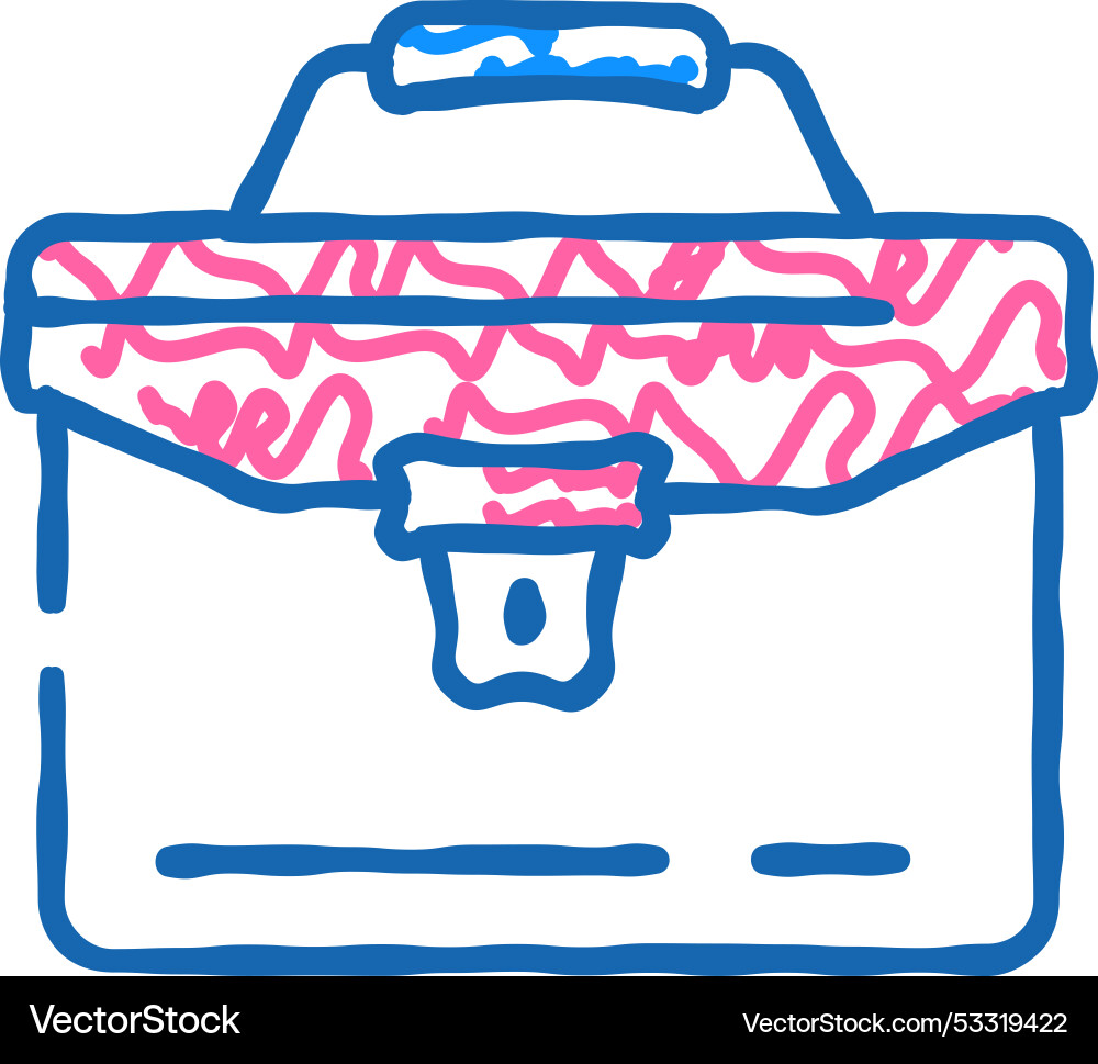 Portfolio folder icon doodle Royalty Free Vector Image