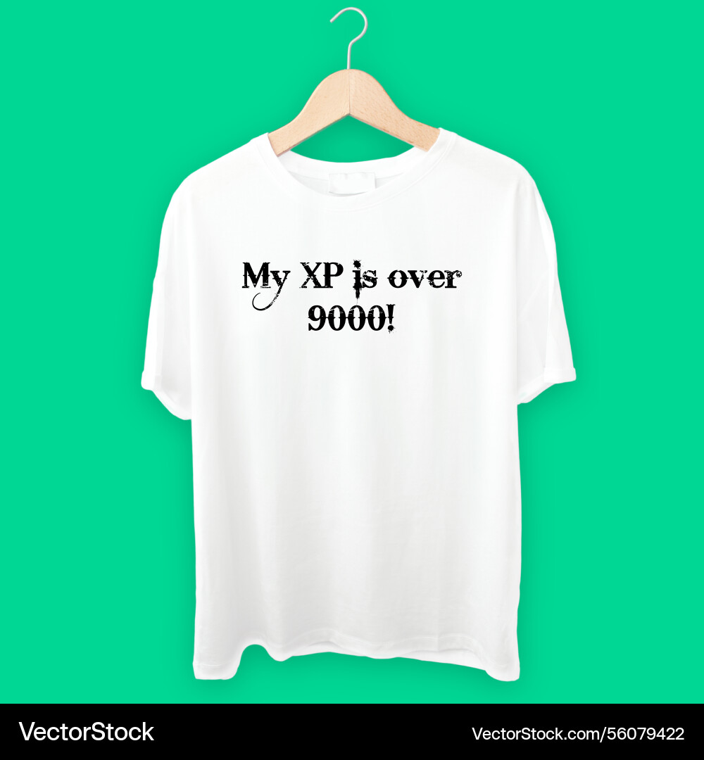 Power Level 9000 T-Shirt Royalty Free Vector Image