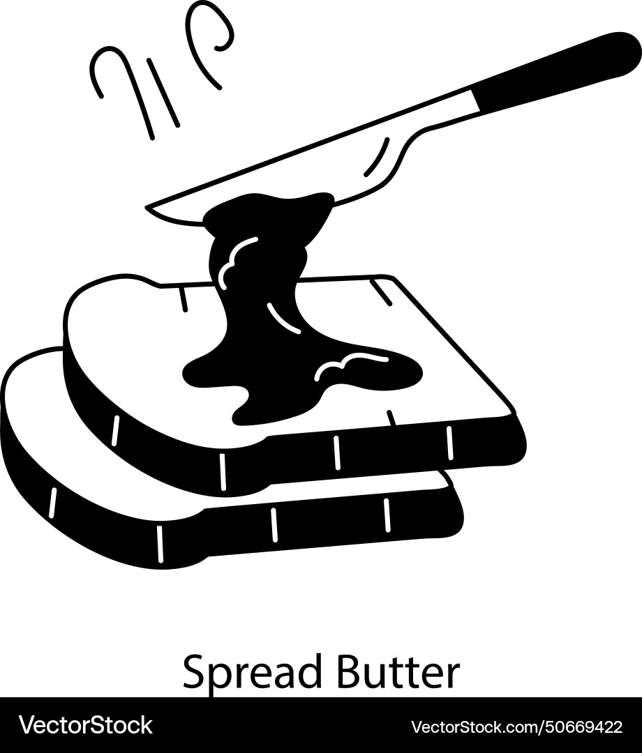 Spread butter Royalty Free Vector Image - VectorStock
