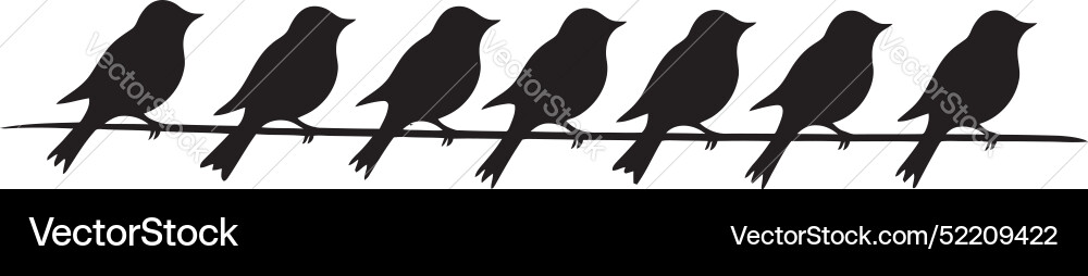 Whimsical whistle cartoon birds on wire emblem Vector Image