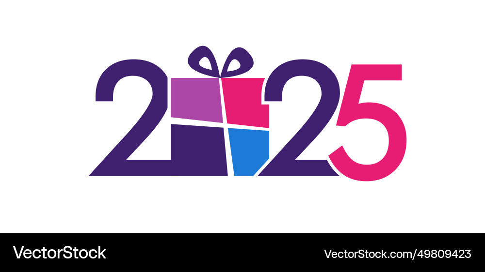 2025 present icon promotional black concept Vector Image