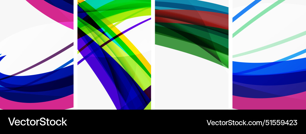 Abstract colorful wave posters for wallpaper Vector Image