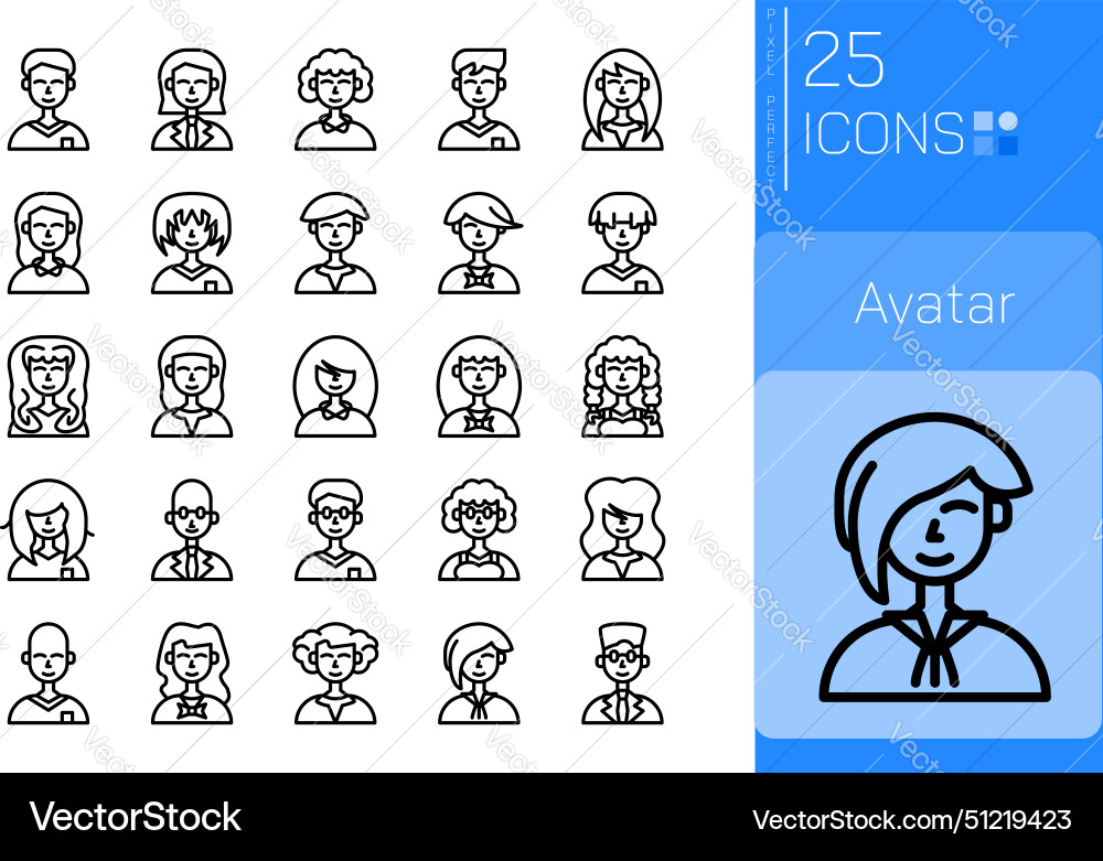 Avatar outline Royalty Free Vector Image - VectorStock