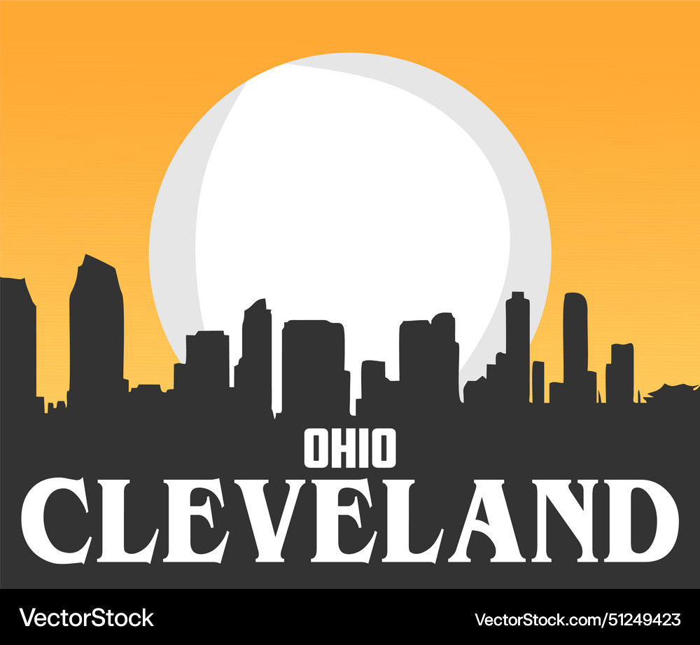 Cleveland ohio with beautiful views Royalty Free Vector