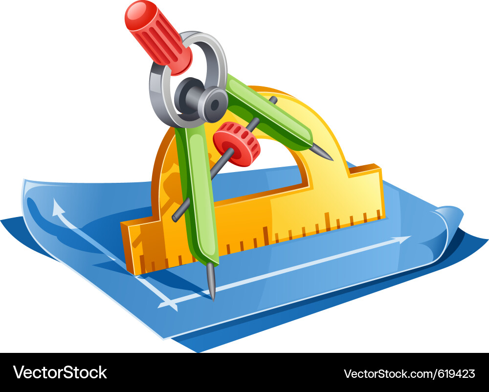 Compasses and ruler Royalty Free Vector Image - VectorStock