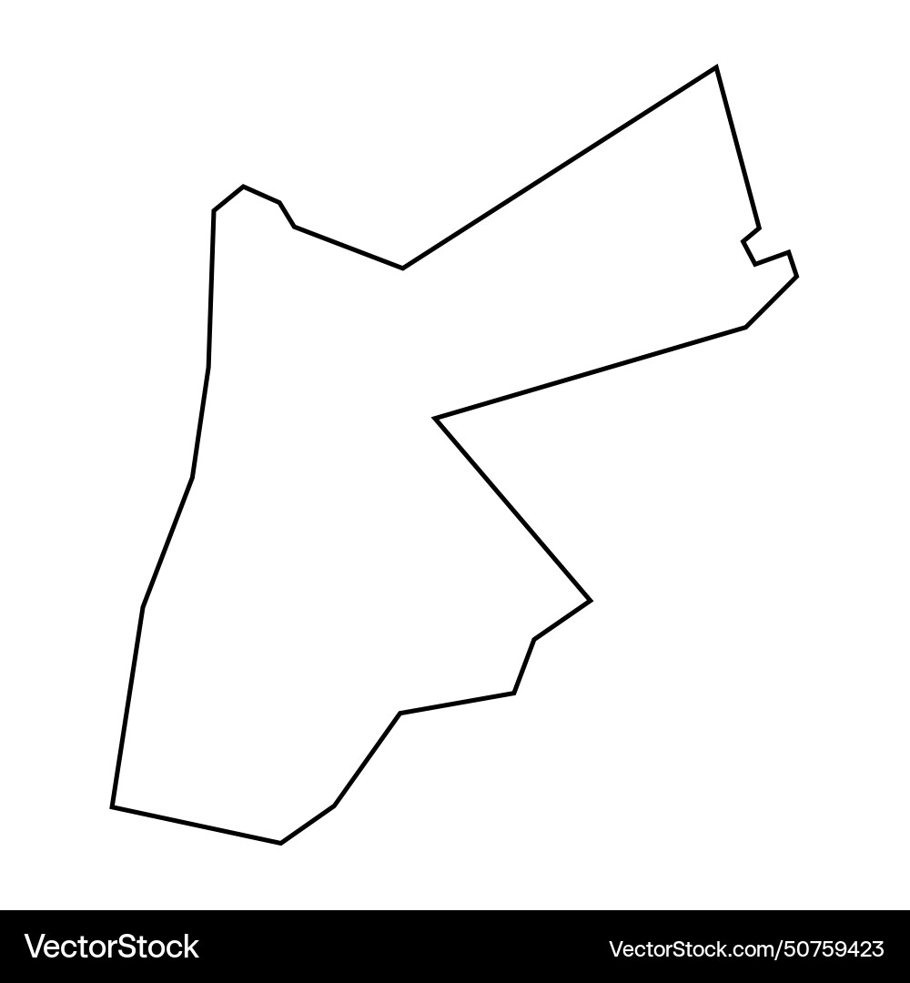 Jordan country map thin outline icon Royalty Free Vector