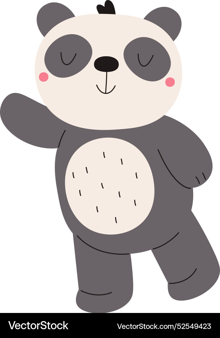 Panda animal waving Royalty Free Vector Image - VectorStock