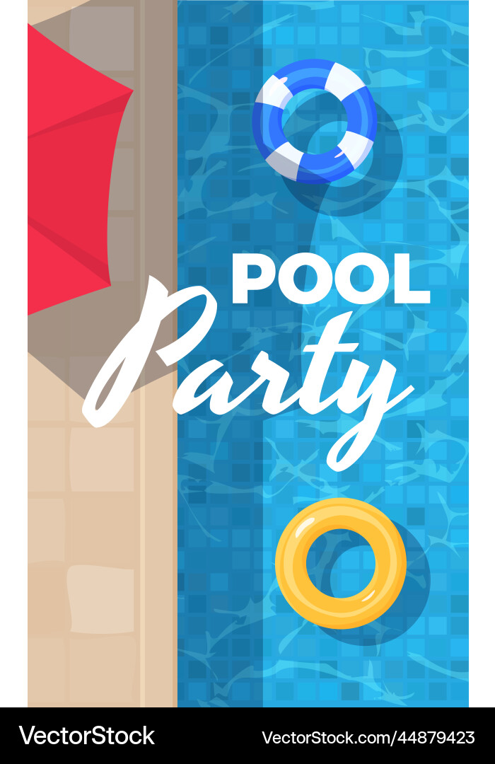 Pool Party Invitation Card Template Royalty Free Vector