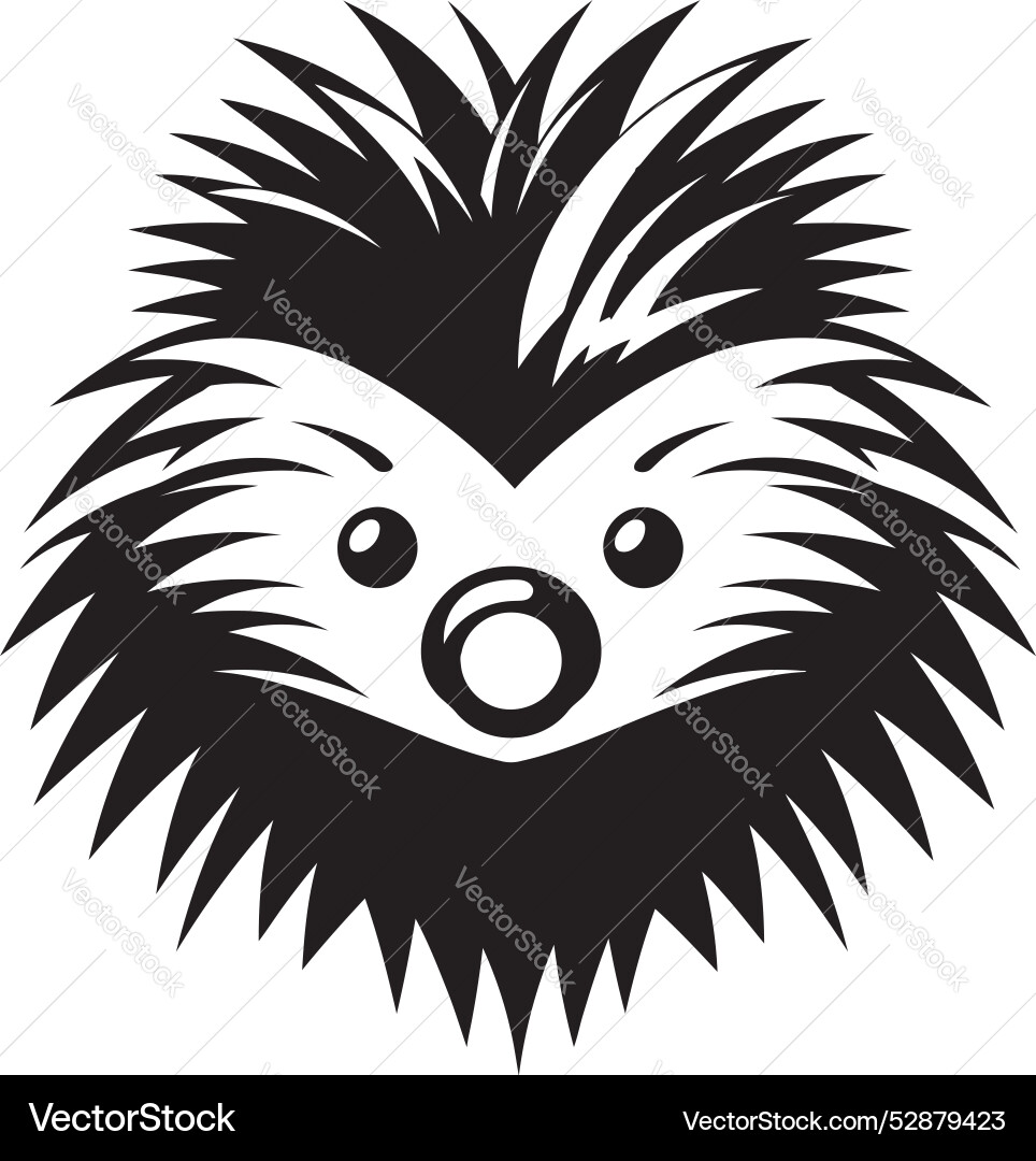 Porcupine spike luxury crest quill Royalty Free Vector Image