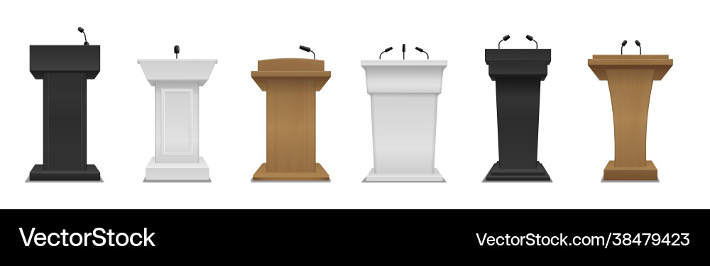 Realistic tribune different color and materials Vector Image