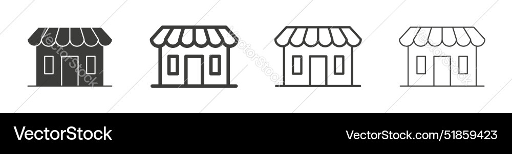 Shop icon set retail store small local Royalty Free Vector