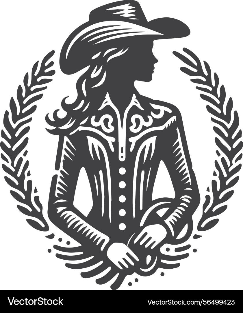 Simple rodeo queen icon design vintage retro Vector Image