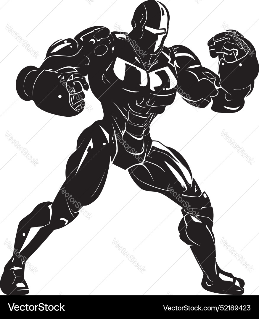 Steel showdown robot boxer design circuit Vector Image